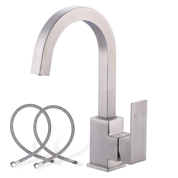 WOWOW Single-Handle Bar Faucet Deckplate Not Included in Brushed Nickel ...