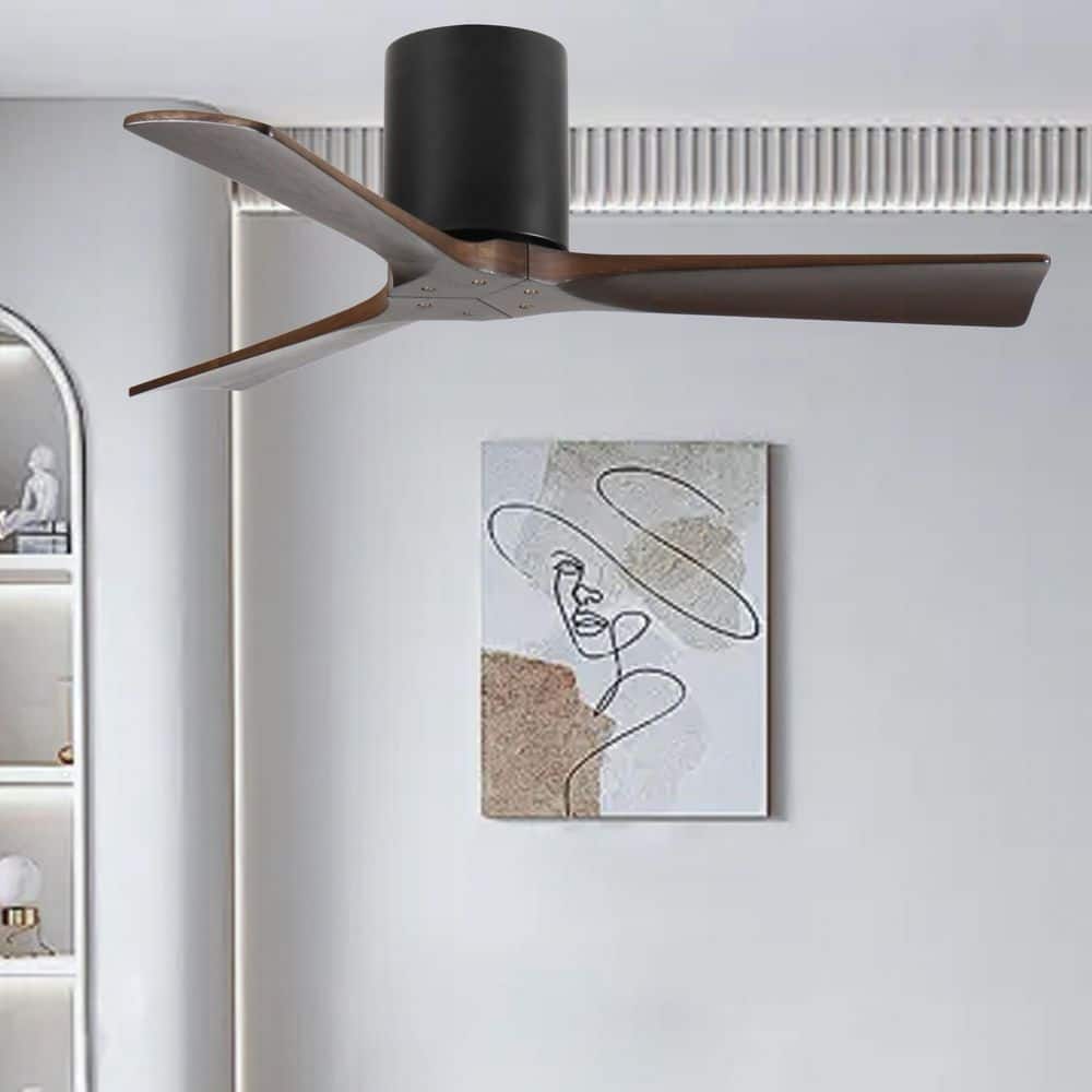 Keazile 42 in. Modern Minimalist Black Standard Ceiling Fan with ...