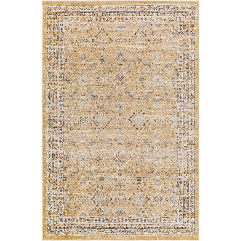 Livabliss Pertek Yellow Oriental 9 ft. x 12 ft. Indoor Area Rug PTK2305 ...