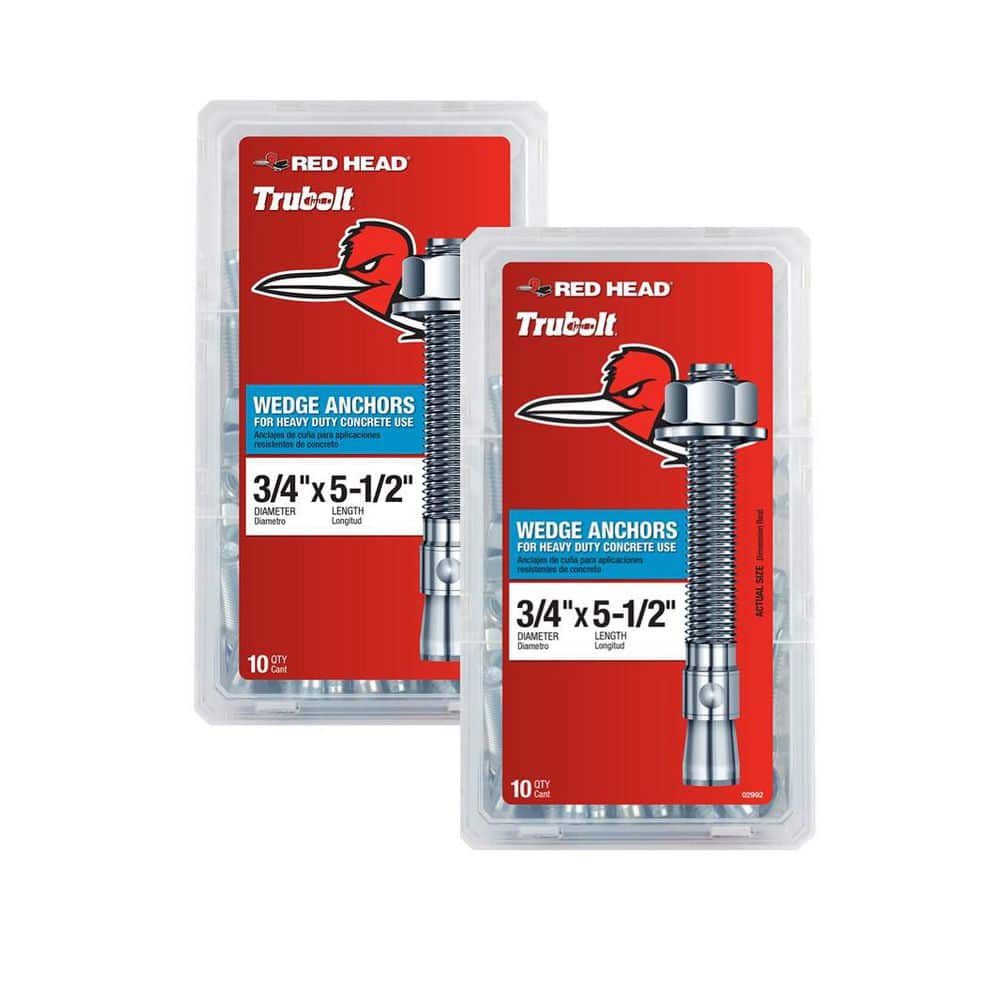 Reviews for Red Head 3/4 in. x 5-1/2 in. Zinc-Plated Steel Hex Nut-Head ...