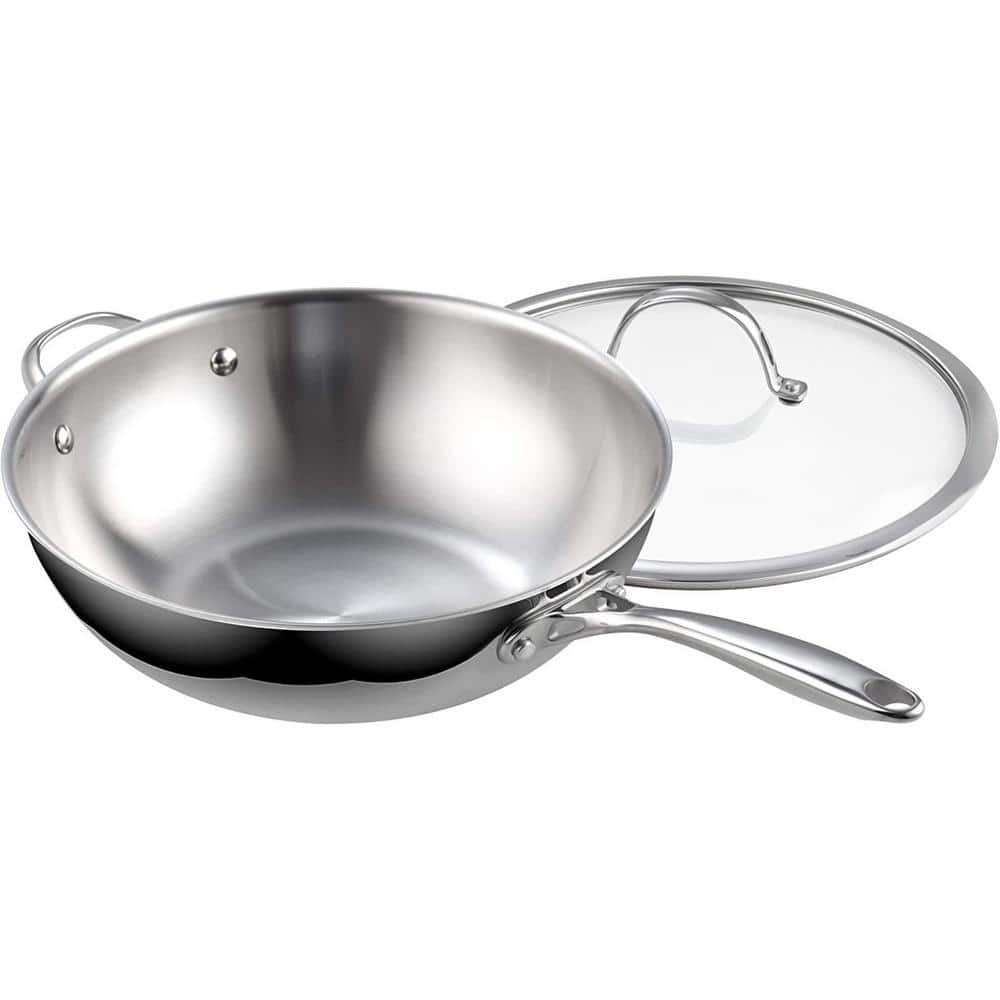 Cooks Standard 12 in. Multi-Ply Clad Stainless Steel Wok with Lid ...