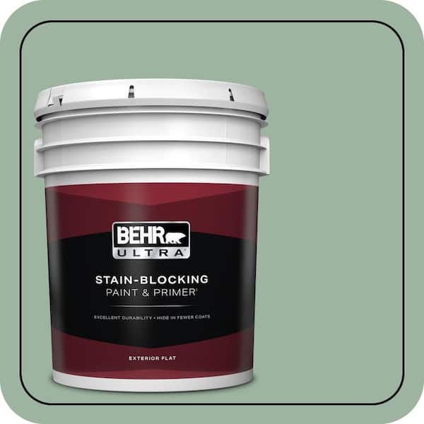 BEHR ULTRA 5 gal. #S410-4 Copper Patina Flat Exterior Paint & Primer ...