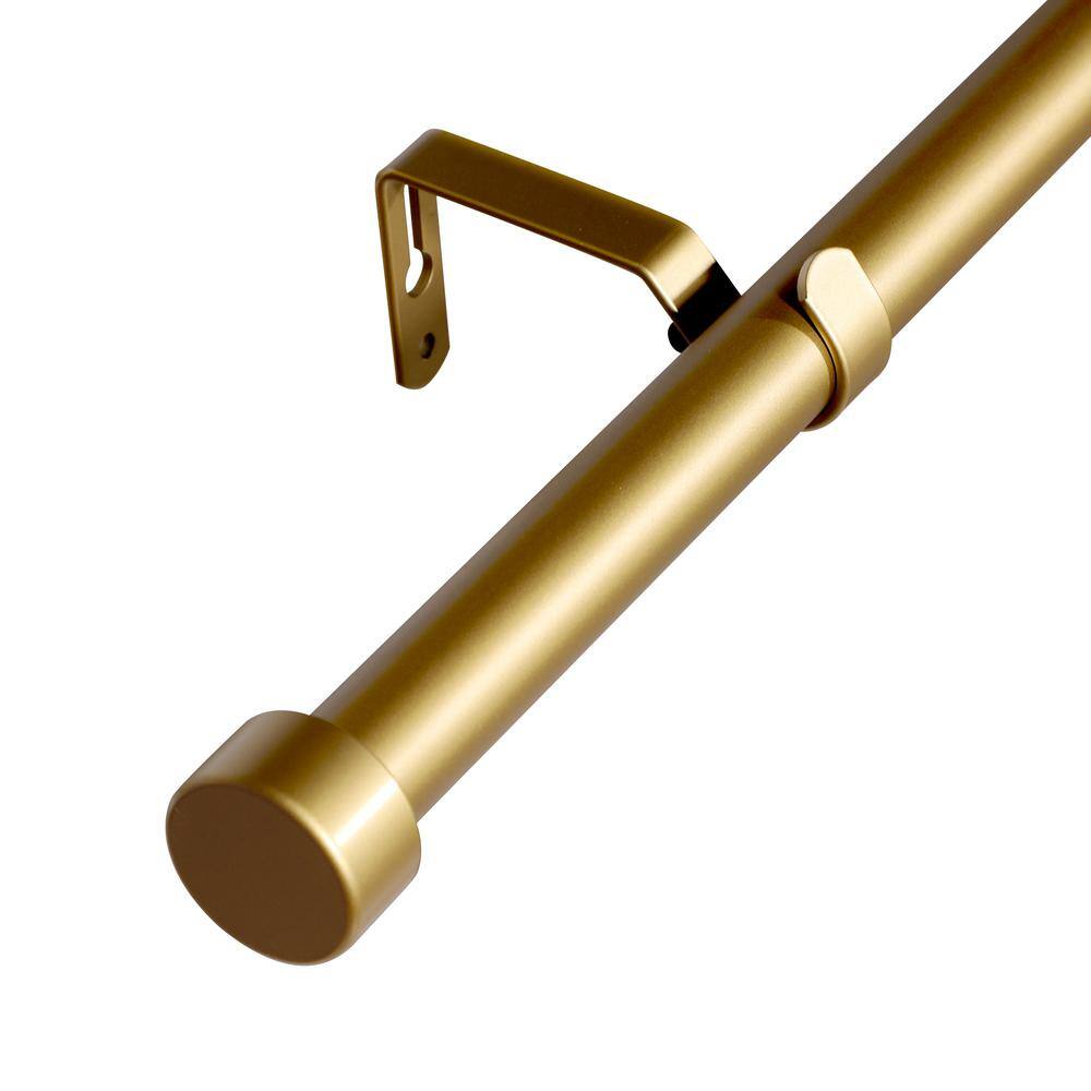 LORDEAR 88 in. - 132 in. Adjustable Single Curtain Rod 1 in. in Gold ...