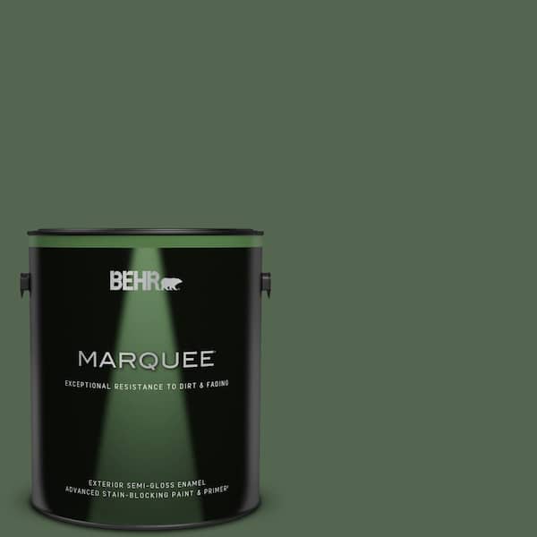 BEHR MARQUEE 1 gal. #S410-7 Equestrian Green Semi-Gloss Enamel Exterior ...