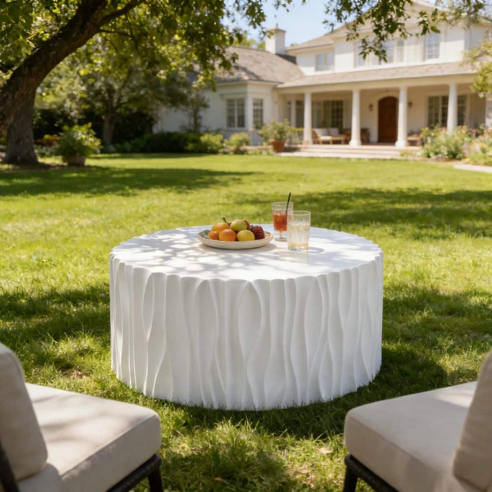 CHRISTOPHER KNIGHT HOME Valeria Modern White Round MGO Concrete Patio ...