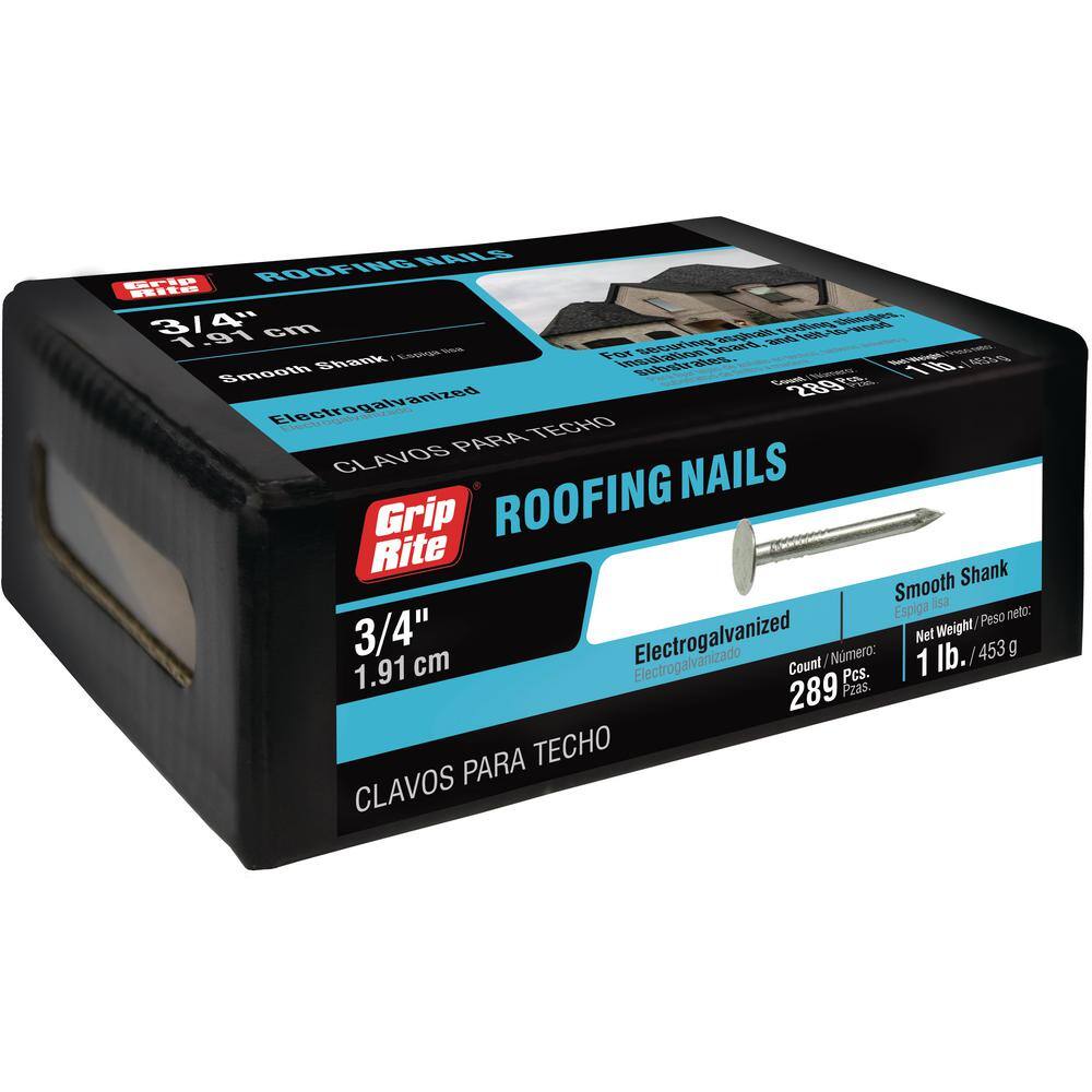 Grip Rite 3 4 In X 11 Gauge Electrogalvanized Smooth Shank Roofing