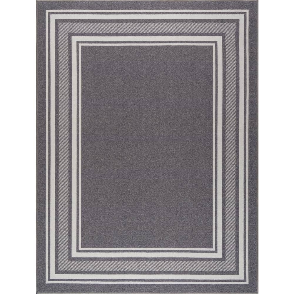 Beverly Rug 3 X 5 Gray Carmel Bordered Non Slip Indoor Area Rug HD ...