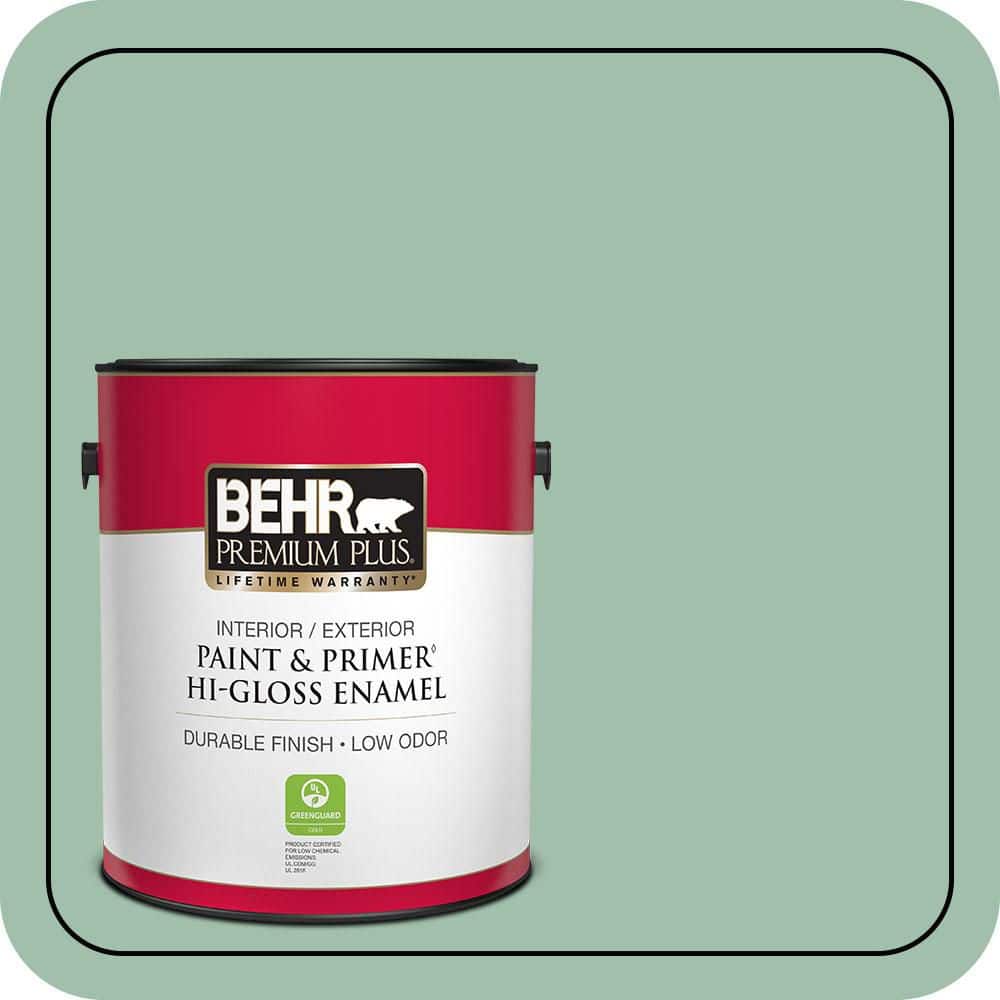 BEHR PREMIUM PLUS 1 gal. #MQ6-13 Spring Reflection Hi-Gloss Enamel ...