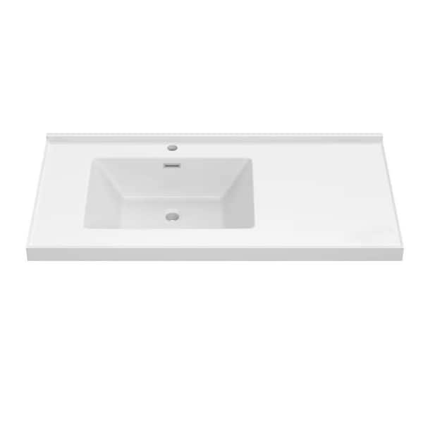 Streamline 24 in. W x 22 in. D Solid Surface Resin White Rectangular ...