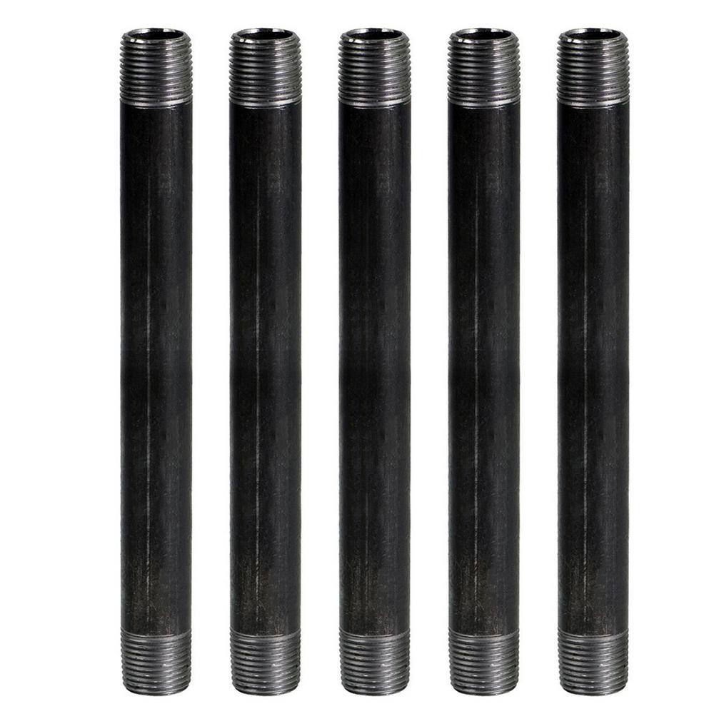 PLUMBFLEX 1/4 in. x 60 in. Black Steel Pipe (5-Pack) 1460PBL-5 - The ...