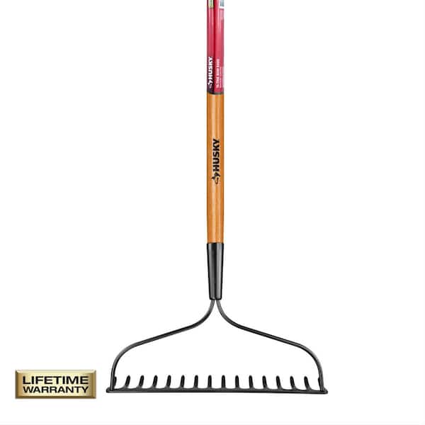 Husky 57 in. Wood Handle 16-Tine Bow Rake 77105-942 - The Home Depot