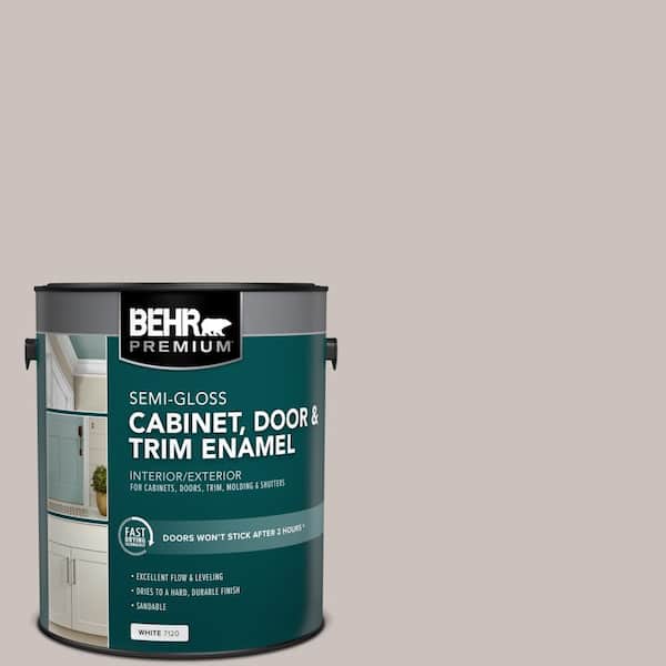 BEHR PREMIUM 1 gal. #N140-2 Chicago Fog Semi-Gloss Enamel Interior ...