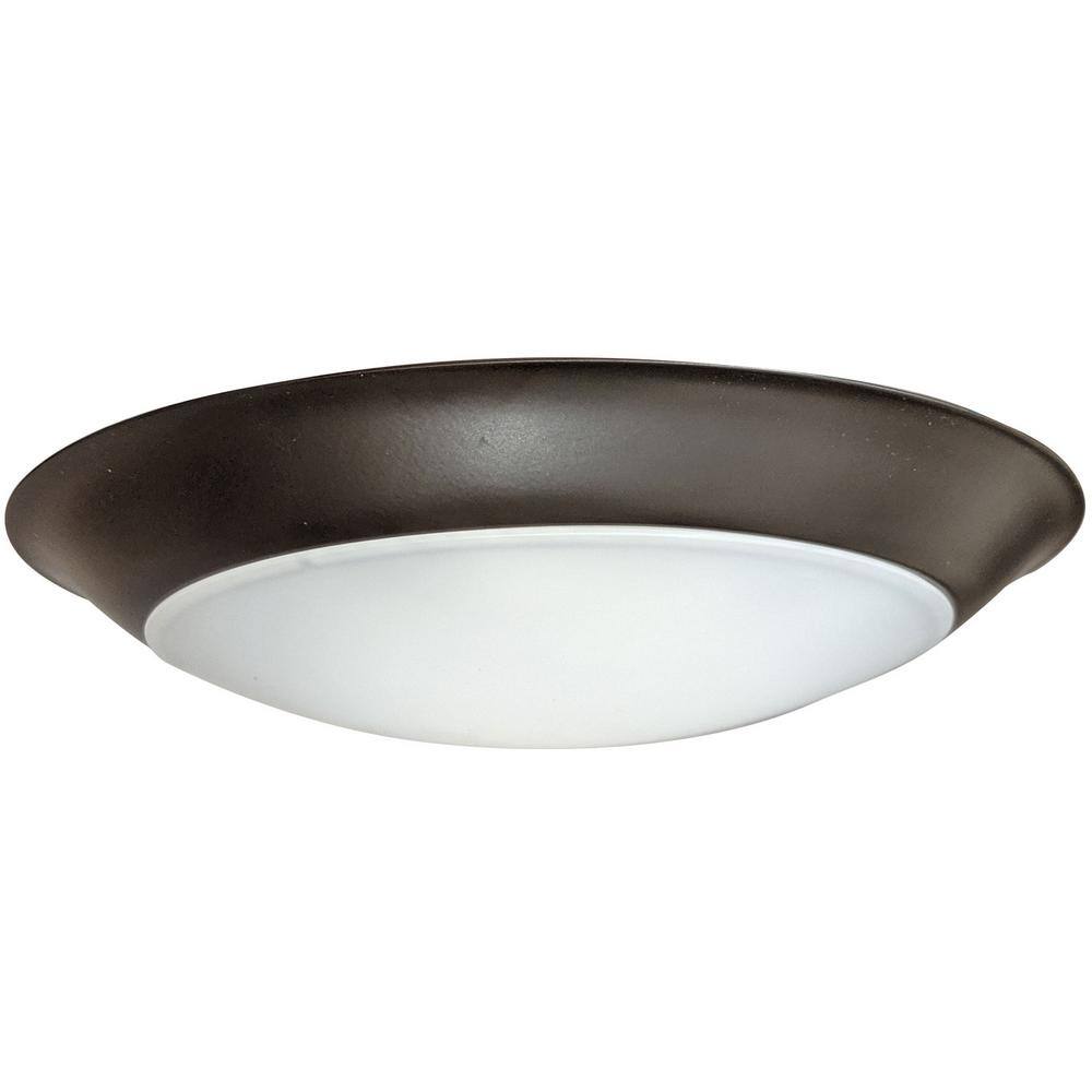 Sunlite 6 in. 1-Light Bronze Slim Round Disc 3000K Warm White Dimmable ...