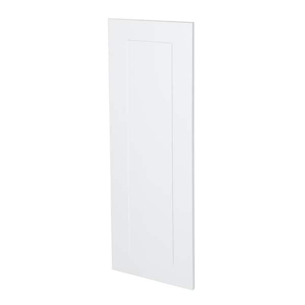 Cambridge White Shaker Slab Style Wall Kitchen Cabinet End Panel (12 in ...