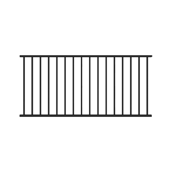 TuffBilt 69 in. x 36 in. Matte Black Prebuilt Aluminum Stair Railing ...