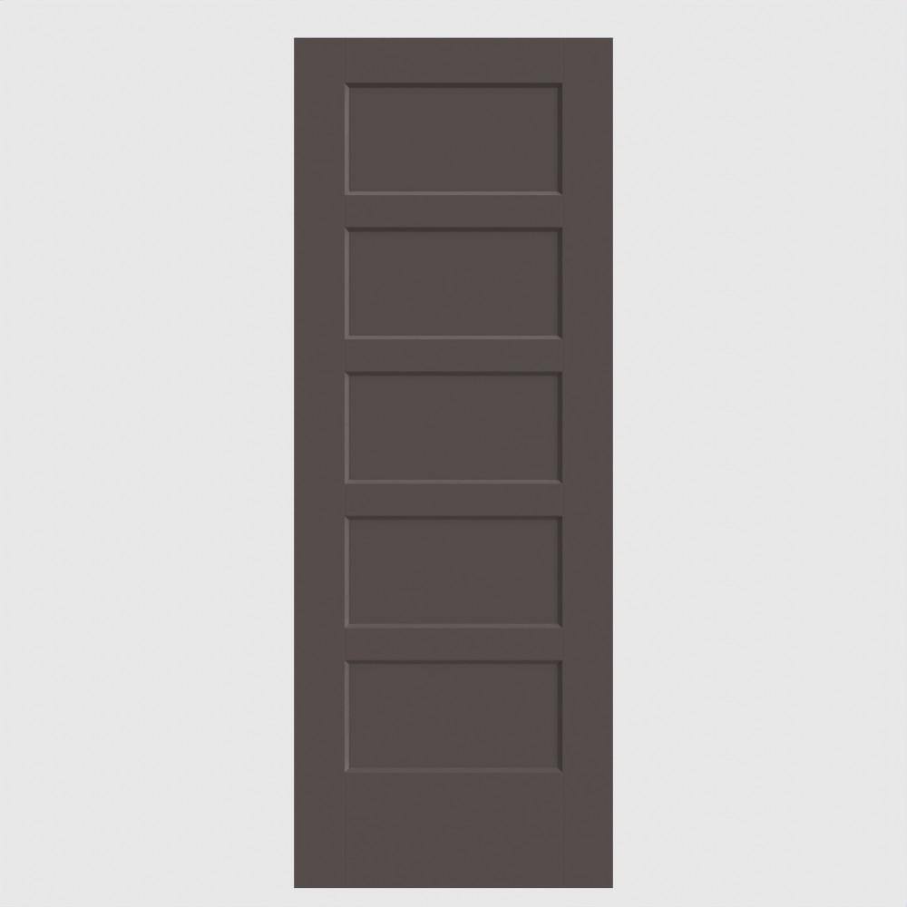 Masonite 28 in. x 80 in. 5-Panel Bayshore Single Bore Solid Core Willow ...