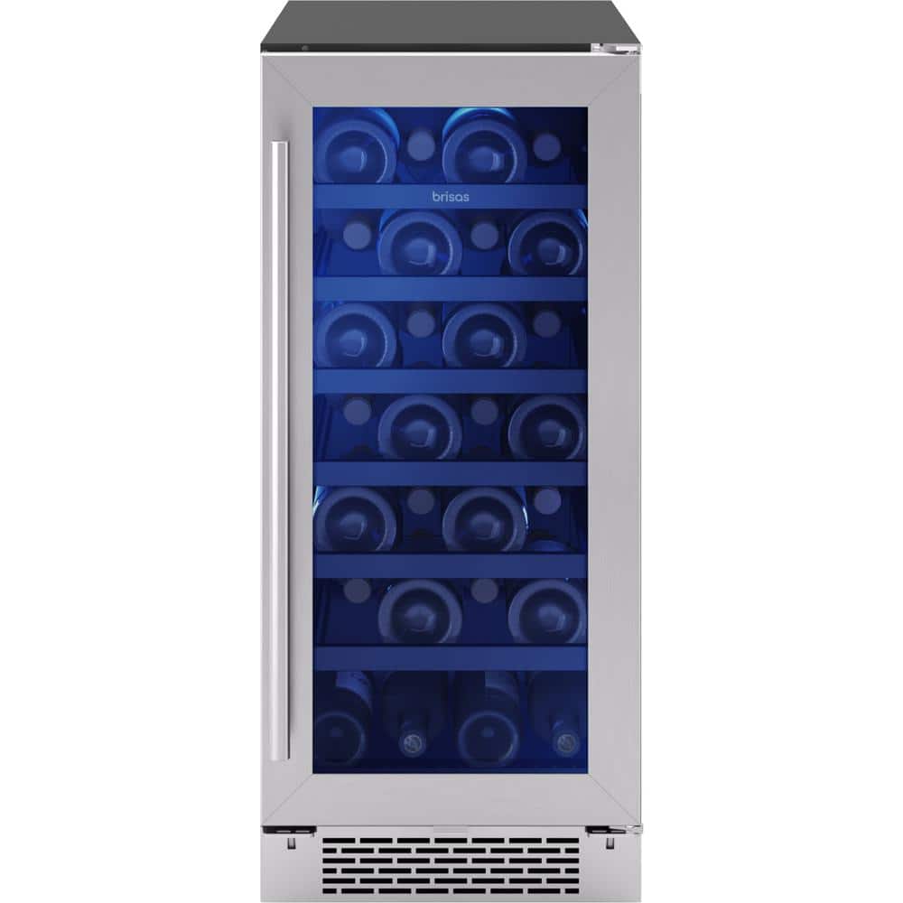 Zephyr Brisas 15 in. 28-Bottle Single Zone Wine Cooler in Stainless ...
