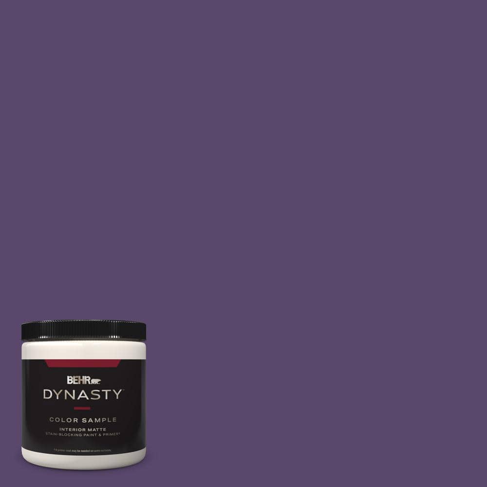 BEHR DYNASTY 8 oz. #P570-7 Proper Purple One-Coat Hide Matte Stain ...