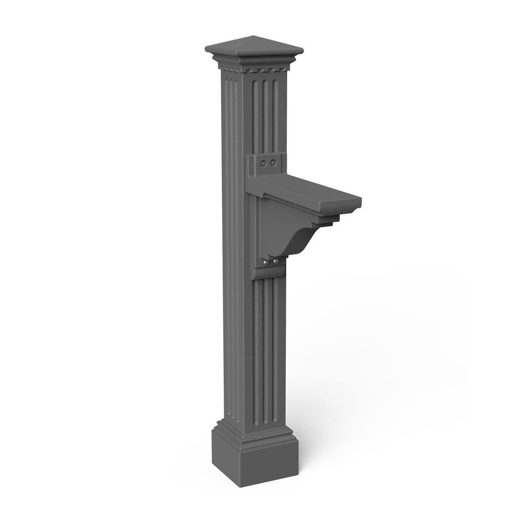 Mayne Manchester Decorative Polyethylene Mailbox Post, Graphite Grey ...