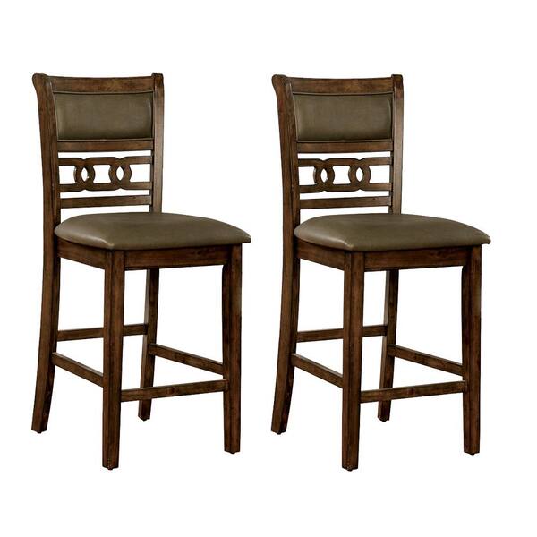 Ailbern Rustic Oak Faux Leather Side Chair (Set of 2) AD8598PC-2PK ...