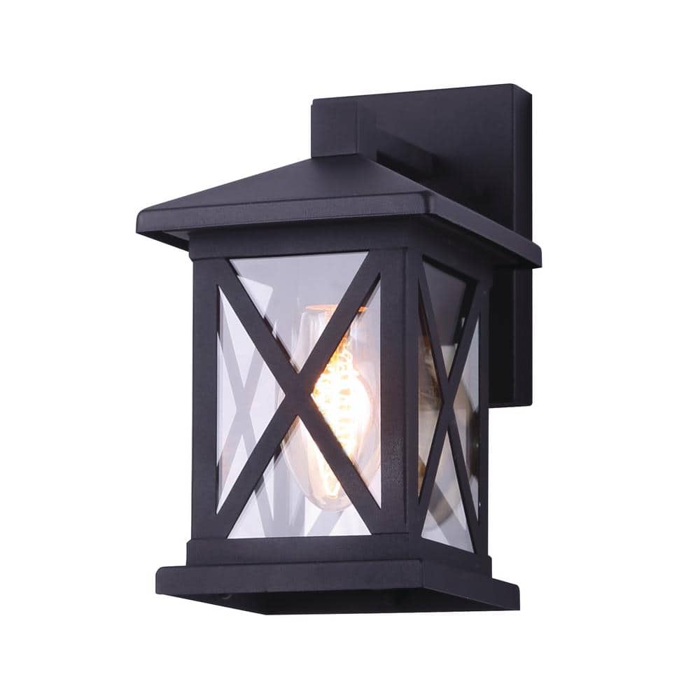 CANARM Elm 1-Light Black Outdoor Wall Light Sconce IOL401BK - The Home ...