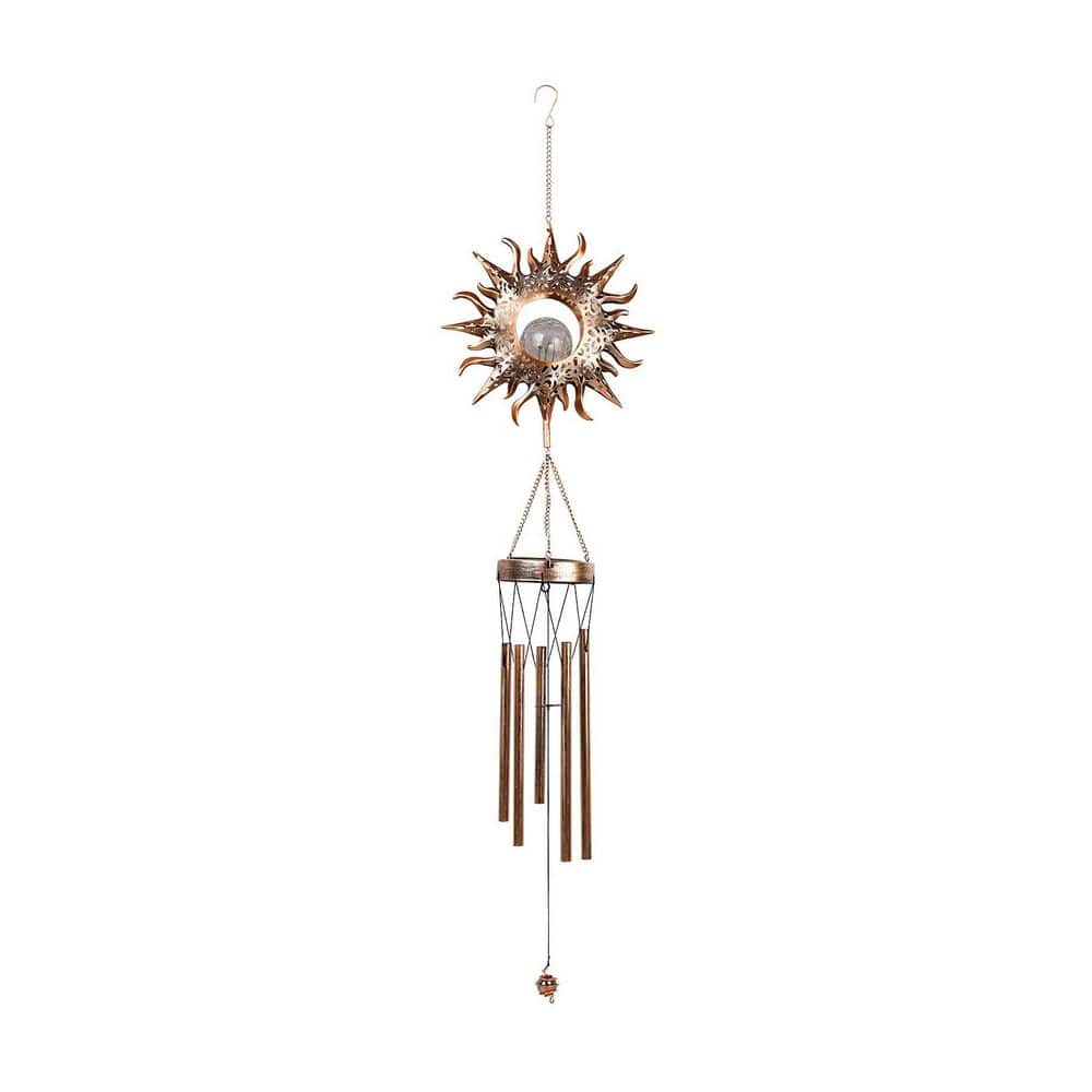 Justincity 42 in. Metal Solar Wind Chime Outdoor Waterproof Glowing ...