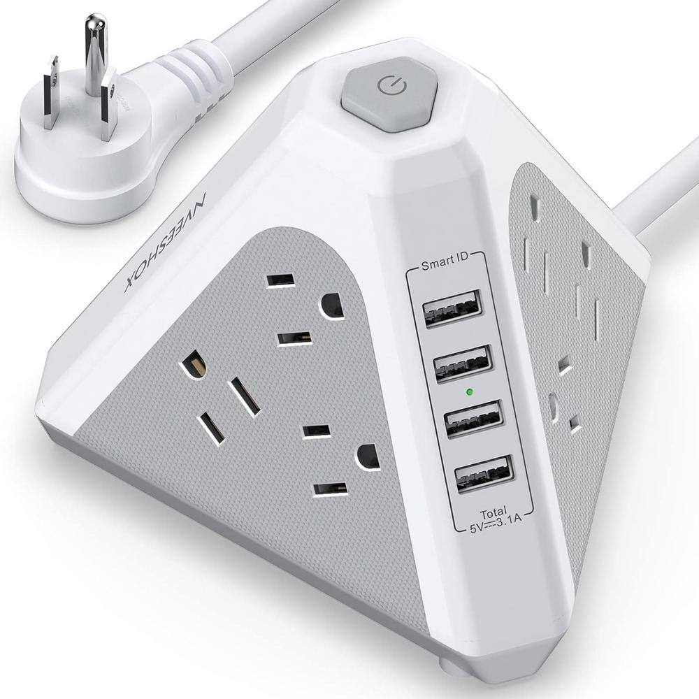 Etokfoks 9-Outlets Power Strip Tower Surge Protector with 4 USB Port, 3 ...