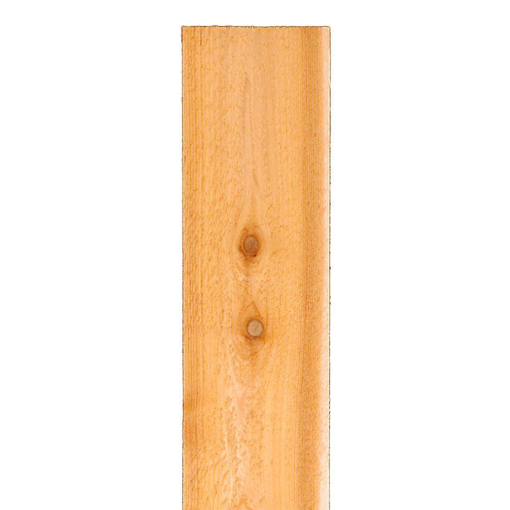 9/16 in. x 4 in. x 6 ft. Cedar No-Hole Square Top Fence Picket 17153 ...