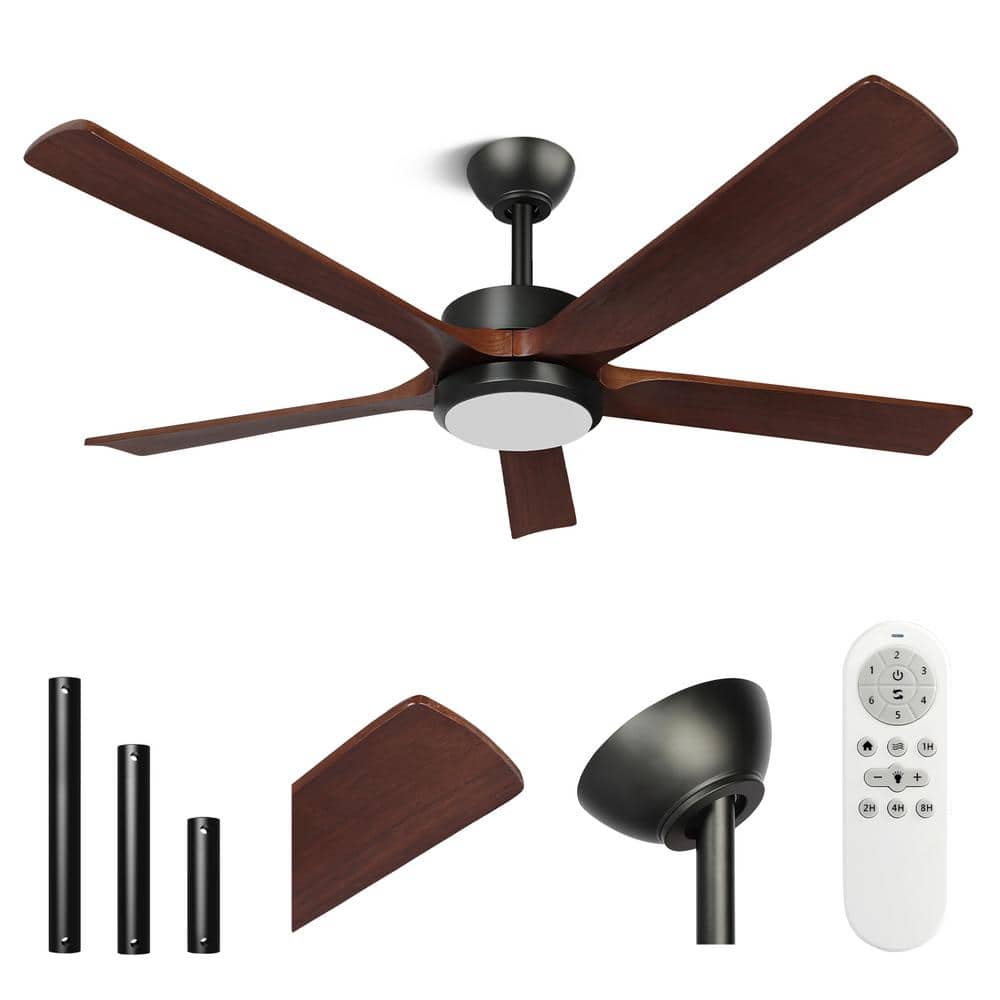 BICIK 52 in. Indoor/Covered Outdoor Black Ceiling Fan with Dimmable ...