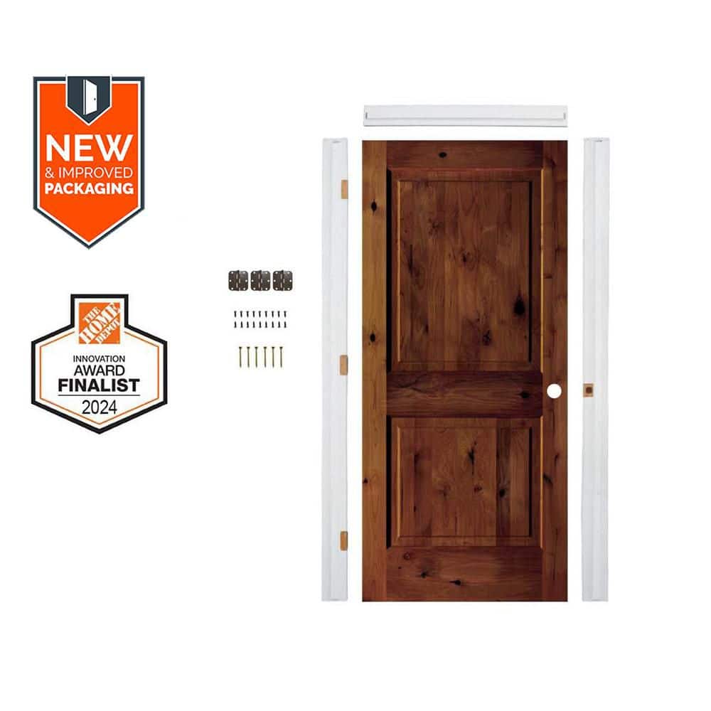 Krosswood Doors 24in.x80in. Alder Sq. Top Left-Hand Red Chestnut Stain ...