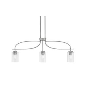 Olympia 14.5 in. 3-Light Chandelier Graphite Clear Bubble Glass Shade ...