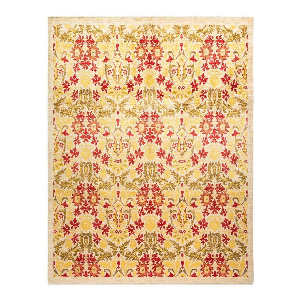 Chloe & Olivia Home Arts and Crafts 8 ft. x 10 ft. Ivory Floral Wool ...