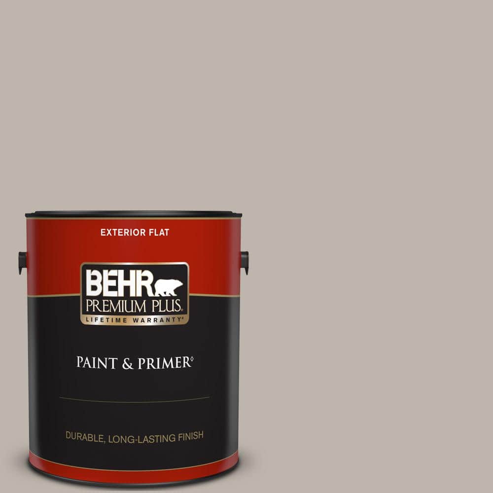 BEHR PREMIUM PLUS 1 gal. #PPU18-12 Graceful Gray Flat Exterior Paint ...