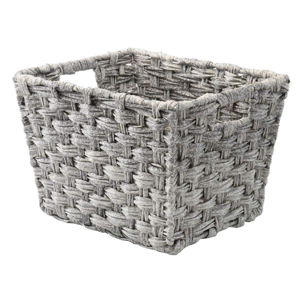 Whitmor 12 in. D x 8 in. H x 10 in. W Grey Plastic Cube Storage Bin ...