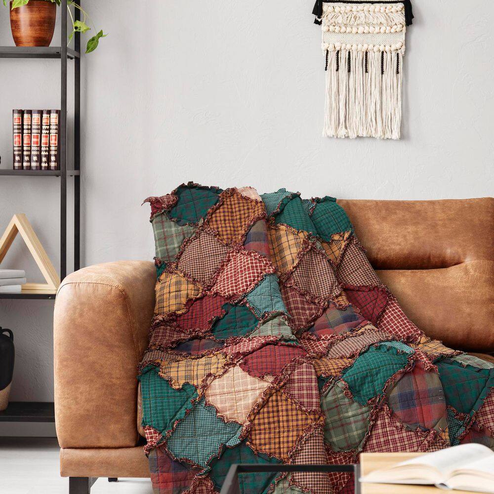 DONNA SHARP Campfire Brown Cotton Throw 21708 - The Home Depot