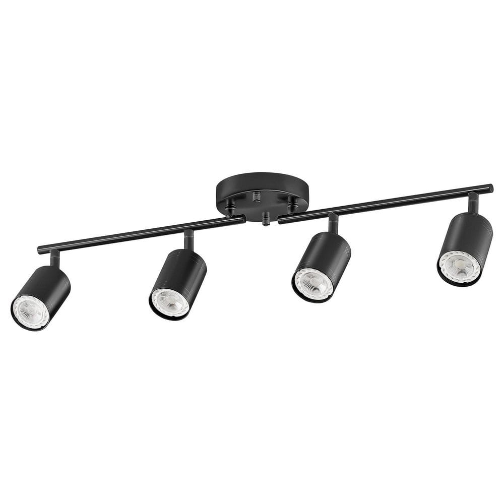 Merra 4-Light 2 ft. Matte Black Ceiling Mounted Hardwired Track ...
