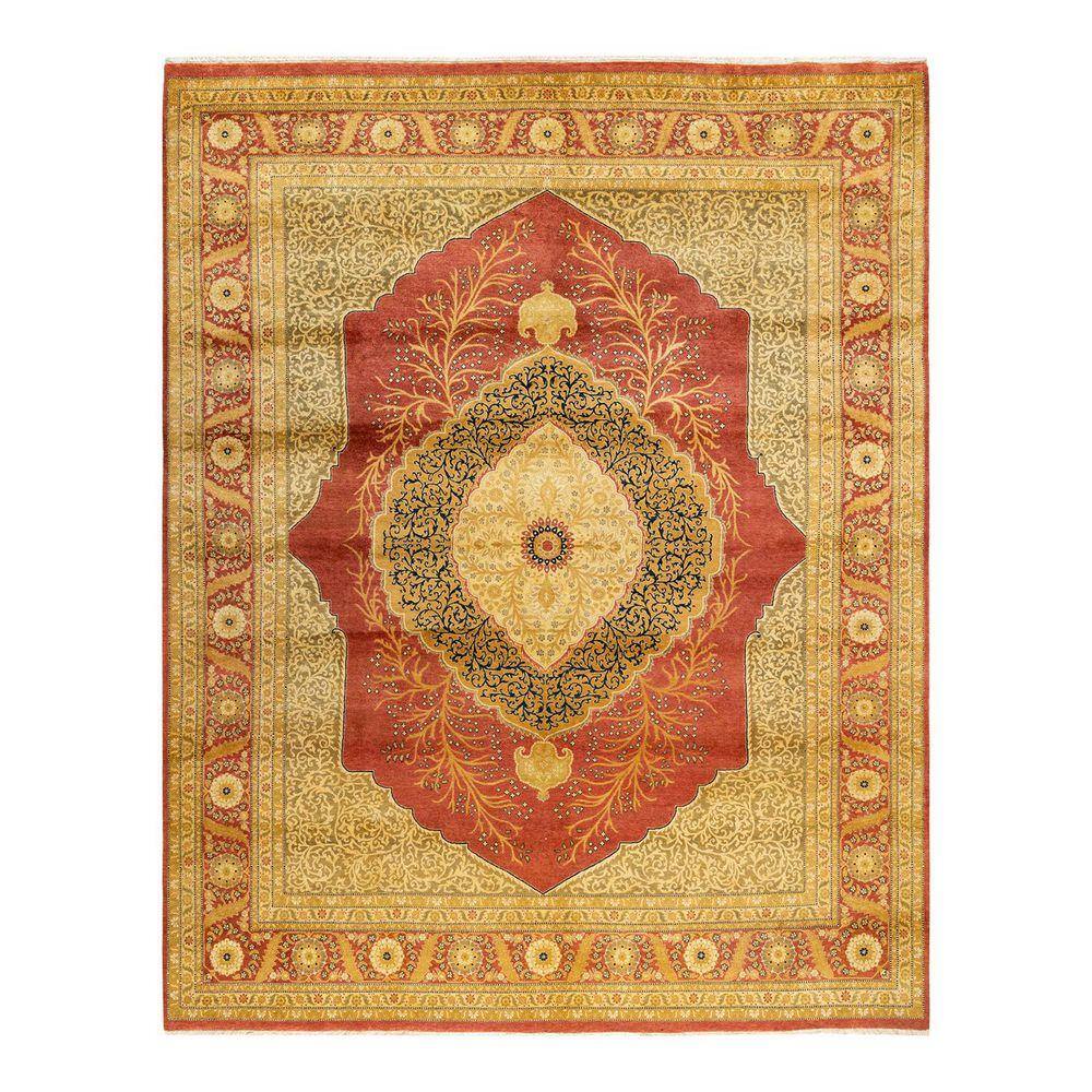 Chloe & Olivia Home Mogul Orange 8 ft. x 10 ft. Oriental Wool Indoor ...
