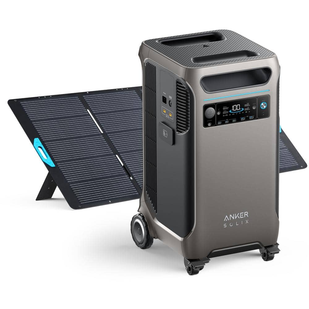 Anker SOLIX F3800 6,000W Output 3,840Wh Power Station w/ 1 400W Solar ...