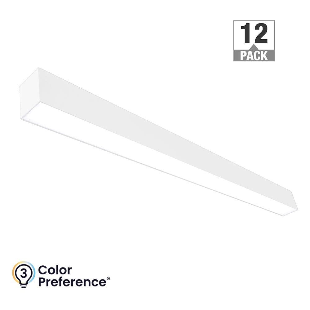 ETI LIGHTING 12-Pack 4 ft. Integrated LED White Strip Light Fixture ...