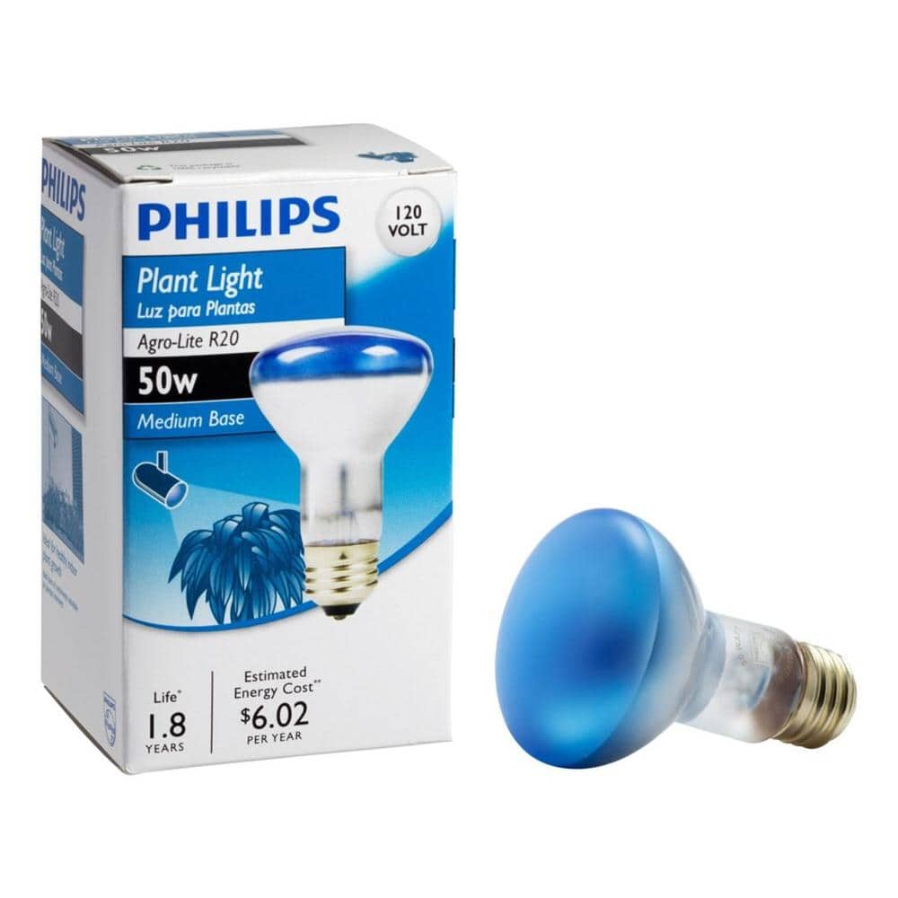 Philips 50-Watt R20 Incandescent Agro-Lite Indoor Flood Grow Light Bulb ...