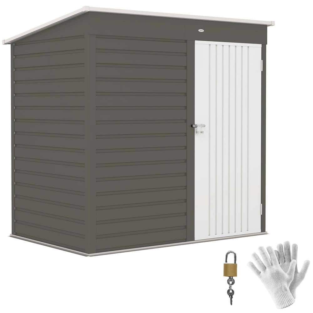 Outsunny 6 ft. x 4 ft. Outdoor Storage Shed Metal Garden Shed with ...