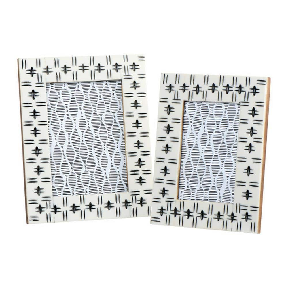 Storied Home 4 x 6 and 5 x 7 Black etched on Cream Picture Frame (Set ...