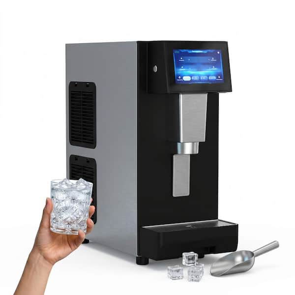 Pnhter 11.1 in. 100 lb./Day Nugget Ice Cubes, 3-in-1 Countertop Ice ...