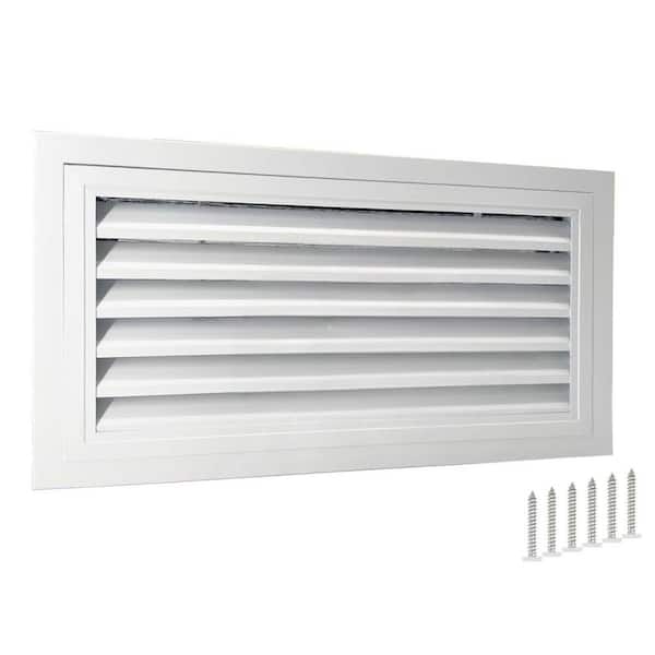 KIWDZFU 22 x 12 Rectangle White Aluminum Alloy Gable Vent with 180 ...