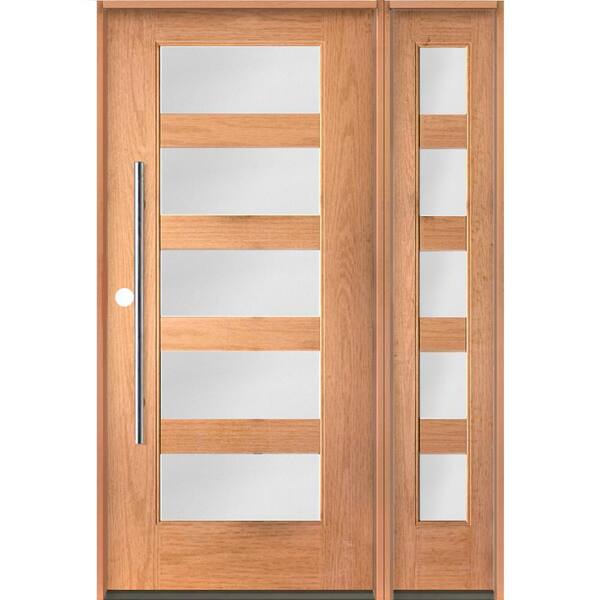 Krosswood Doors Modern Faux Pivot 36 in. x 79 in. 5 Lite Right-Hand ...