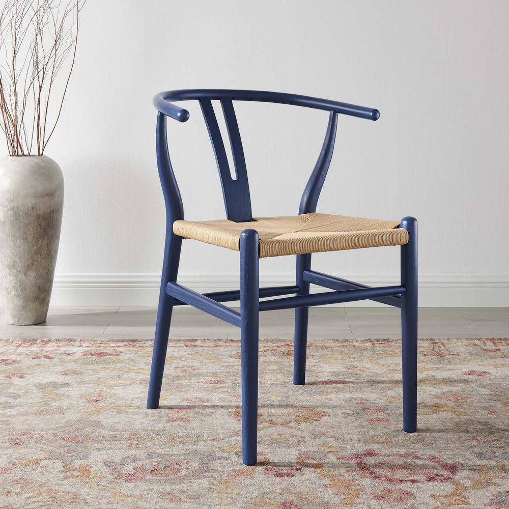 MODWAY Amish Midnight Blue Dining Wood Side Chair EEI-3047-MID - The ...
