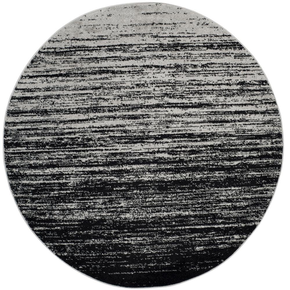 SAFAVIEH Adirondack Silver/Black Solid Color 6 ft. x 6 ft. Striped ...