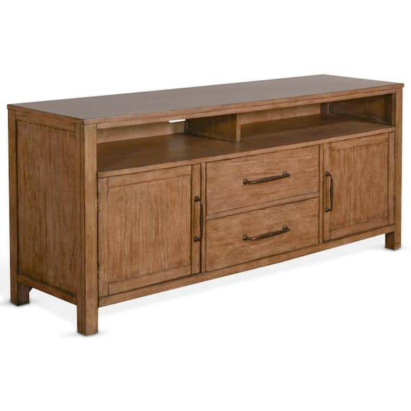 Benjara Yael Brown TV Stand Fits TV's up to 55 to 60 in. with 4 ...