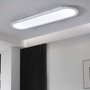 Genoci 27.55 in. 36-Watt Modern White Rectangle Metal Integrated LED ...