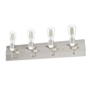 Hunter Perch Point 18 in. 4-Light Brushed Nickel Semi-Flush Mount 19423 ...